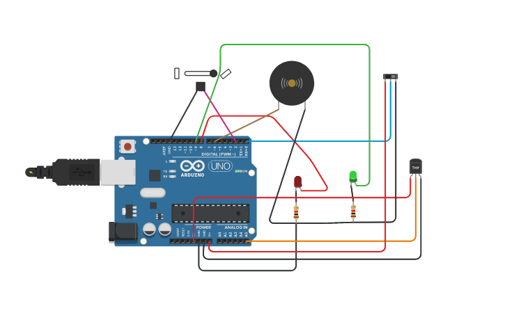 Circuit design HEALTH MONITORING SYSTEM - Tinkercad