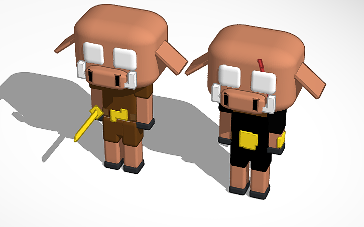 3D design Minecraft Piglin And Piglin Brute - Tinkercad