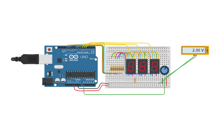 Circuit design Copy of 7 Segments Display | Tinkercad