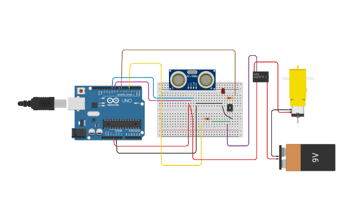 Circuit design Mini Project - Automatic Sanitizer Dispenser - Tinkercad