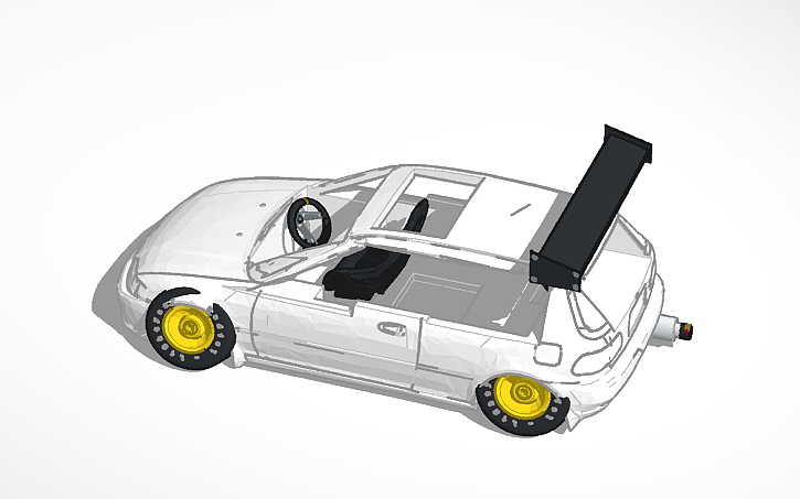 3D design Modified 1993 honda civic hatchback - Tinkercad