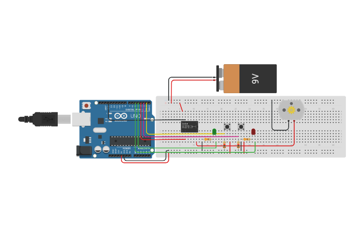 Circuit design Uso de WHILE - Tinkercad