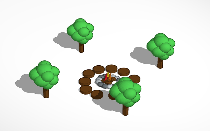 3D design campfire - Tinkercad