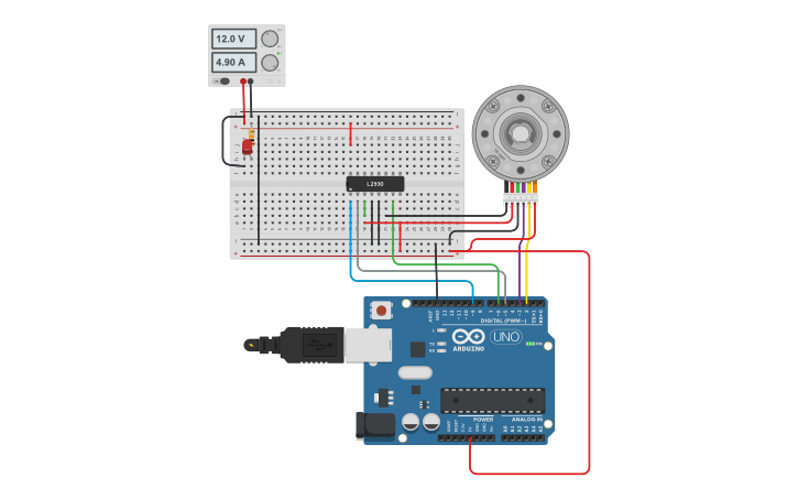 Circuit design Motor (Encoder) - Tinkercad