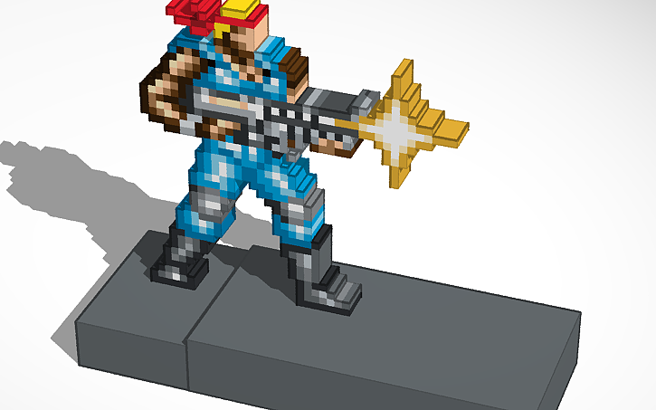 3D design Contra III the alien wars : Bill pixel - Tinkercad