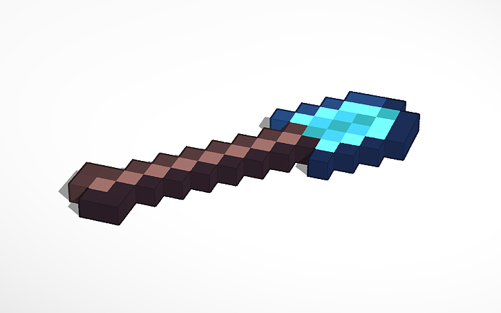3D design Minecraft Enchanted Diamond Shovel - Tinkercad