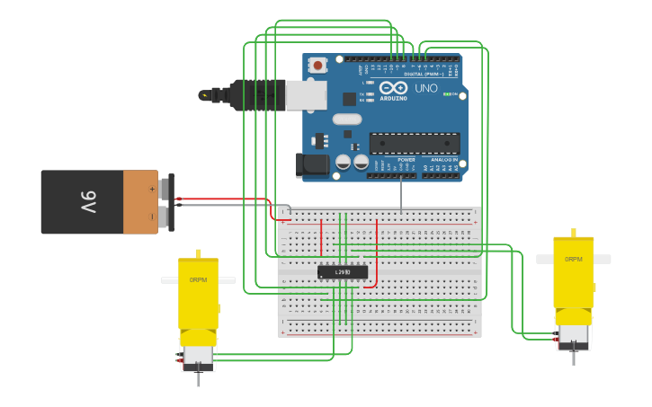 Circuit Design 2wd Robot Rc Using Arduino Tinkercad