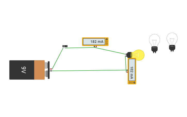 Circuit design Circuit en parallèle avec 3 ampoules - Tinkercad