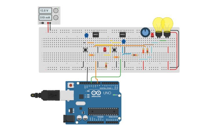 Circuit design Fading nmos uno | Tinkercad