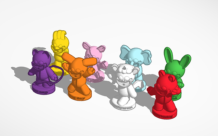 3D design 3D printable smiling critters - Tinkercad