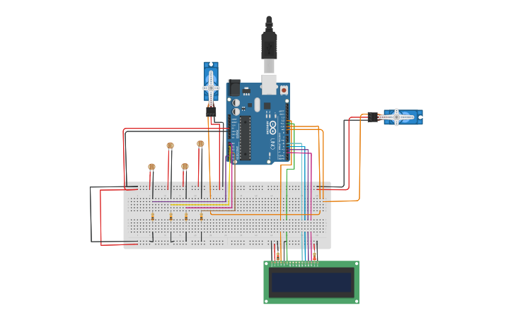 Circuit design Dual-axis solar Tracker_2060017 | Tinkercad