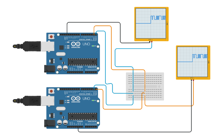 Circuit Design Copy Of Serial Communication With Arduinos Tinkercad