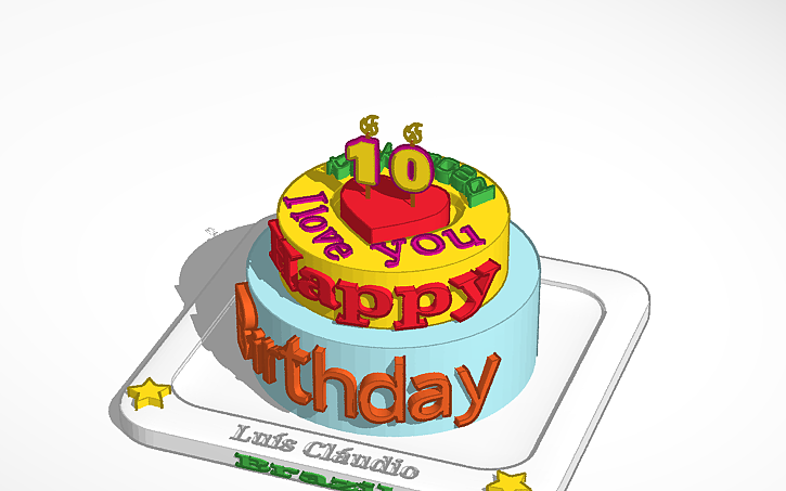 3D design Happy Birthday ThinkerCad - Tinkercad