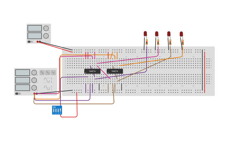 Circuit design SIPO SHIFT REGISTER | Tinkercad