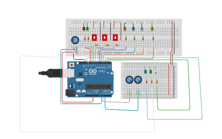 Circuit design Car Wash Project - Tinkercad