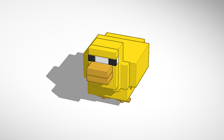 3D design Minecraft Chick (copy) - Tinkercad
