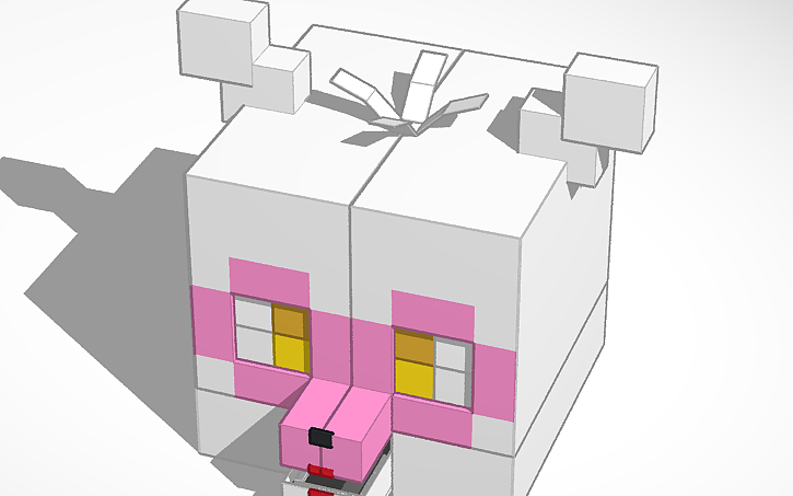 3D design Funtime Foxy's Head in Minecraft | Tinkercad