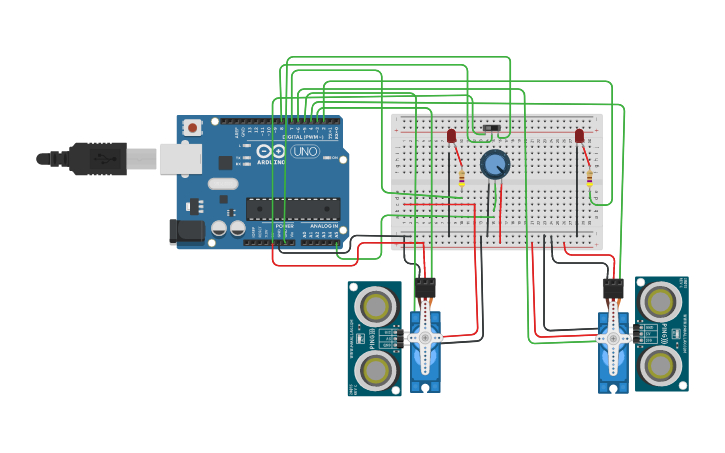 Circuit design Mirror adjustment - Tinkercad