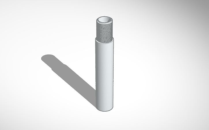 3D design adjustable threaded connectable pipe rod - Tinkercad