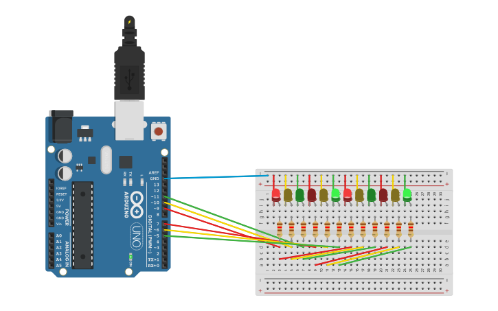 Circuit Design Semáforo Tinkercad