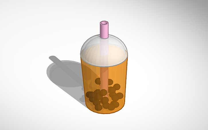 3D design Boba Tea! (Thai Tea Flavored) - Tinkercad