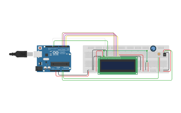 Circuit design Sensor DHT11 y LDR - Tinkercad