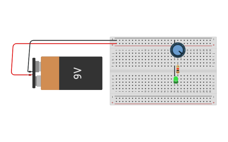 Circuit Design Led With Potentiometer Battery Tinkercad