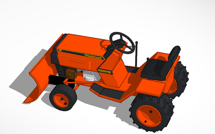 3D design Westwood T1200 with plow - Tinkercad