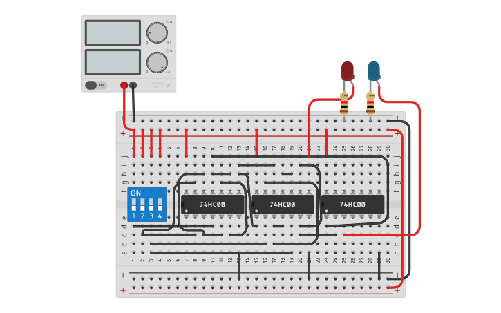 Circuit design Full subtractor using Nand gate only | Tinkercad