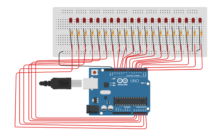 Circuit design TODOS LOS PINES - Tinkercad