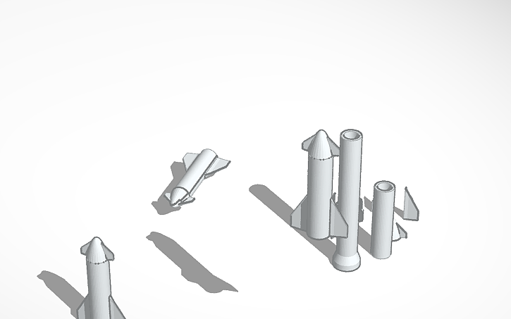 3D design BN1 SpaceX Rocket Model - Tinkercad