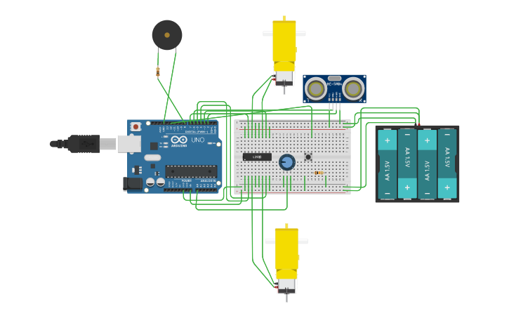 Circuit design Alarmbot - Tinkercad