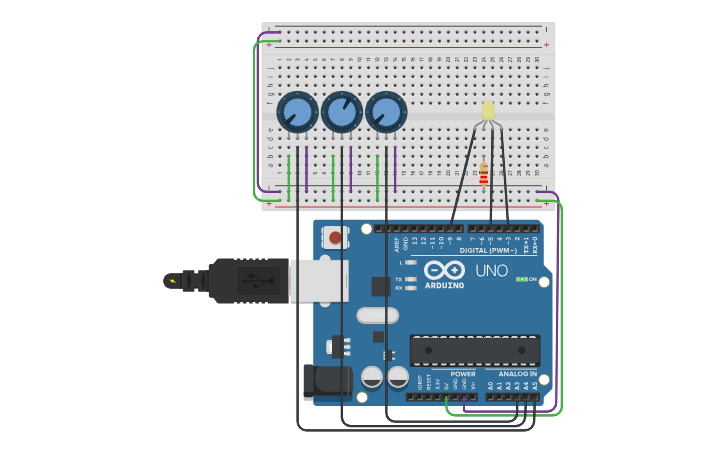 Circuit design exercício um | Tinkercad