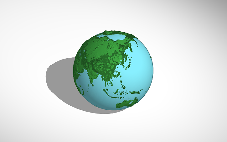 3D design Globe Model Simplified - Tinkercad