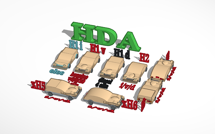 3D design HDA models - Tinkercad