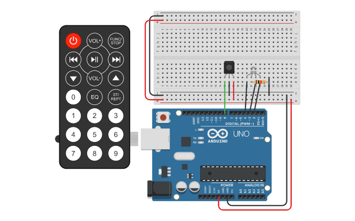 Circuit design IR SENSOR AND RGB LED - Tinkercad