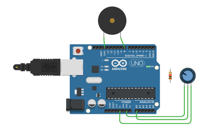 Circuit design Tone Keyboard - Tinkercad