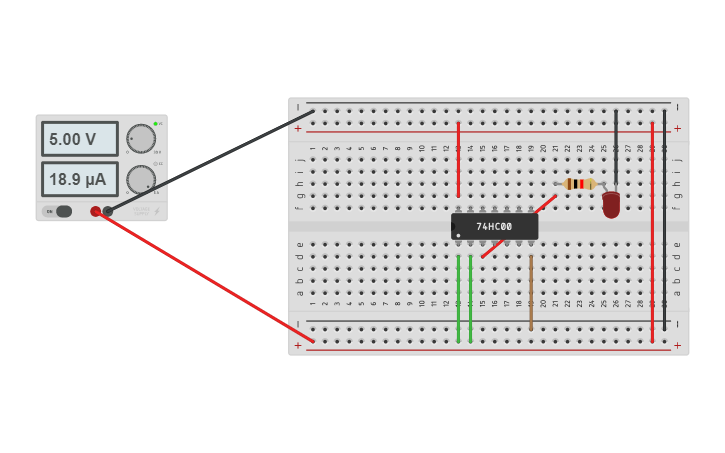 Circuit design 74LS00 | Tinkercad
