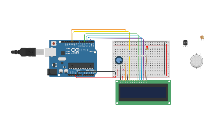 Circuit design 11P1 - LCD Display - Tinkercad