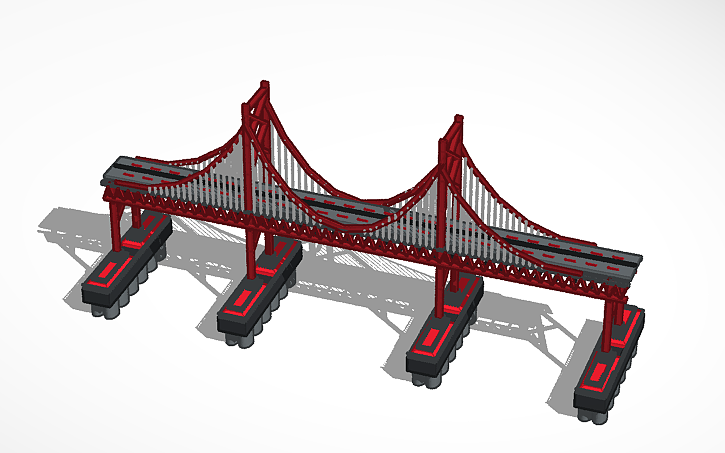 3D design Golden Gate Bridge - Tinkercad