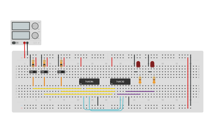Circuit design LCD-ENCINA-Designing a Decoder Circuit Using LED's | Tinkercad