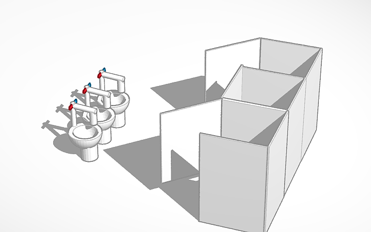 3D design Moon Camp- Washroom Stalls - Tinkercad