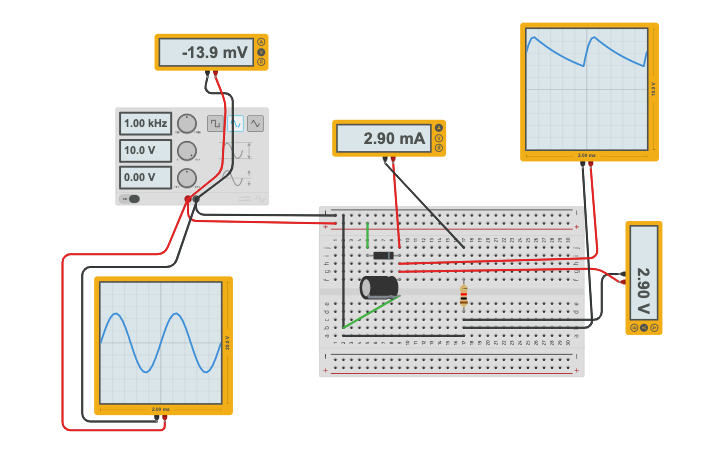Circuit Design Half Wave Rectifier Tinkercad