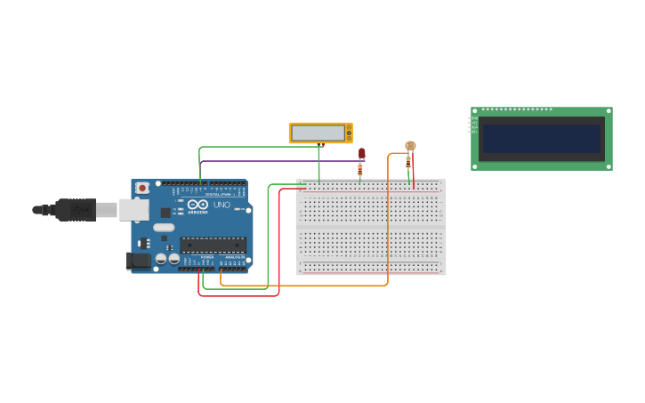 Circuit design light intensity monitoring - Tinkercad