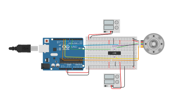 Circuit design motor paso a paso - Tinkercad