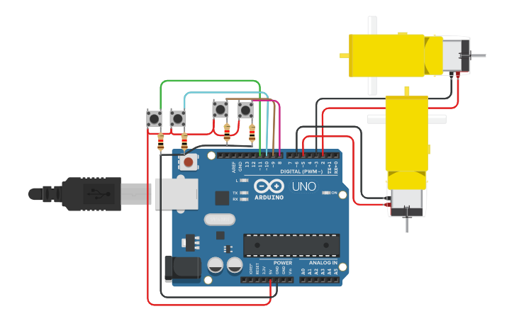 Circuit design Robot - Tinkercad