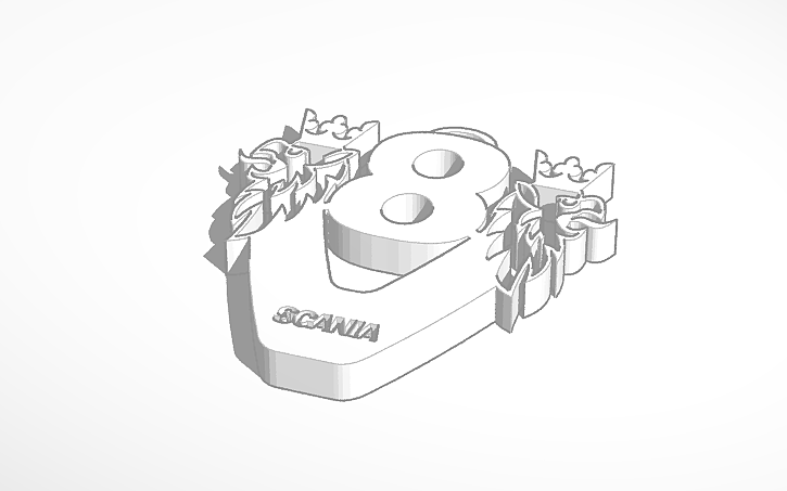 3D design scania v8 key chain - Tinkercad