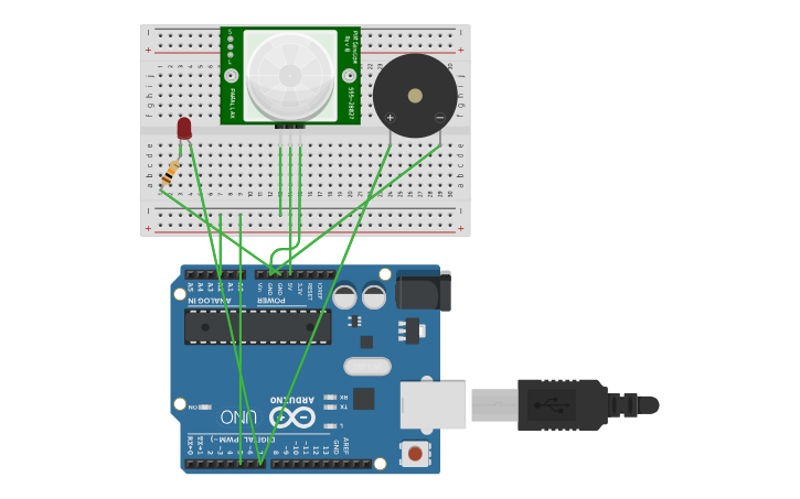 Circuit Design Pir Sensor Motion Detection Tinkercad
