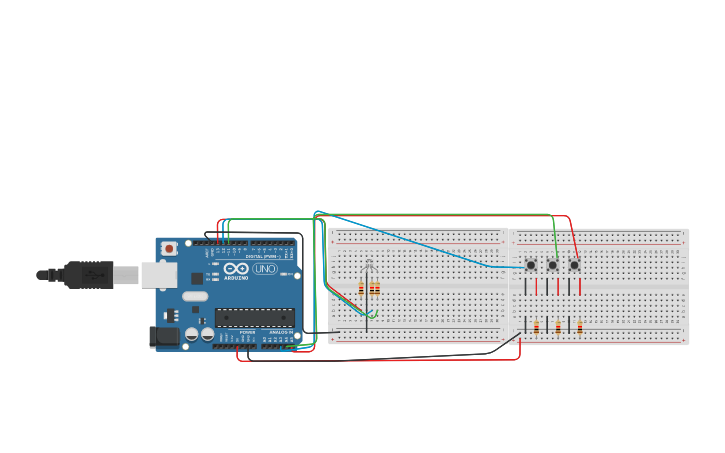 Circuit design RGB LED Button. - Tinkercad