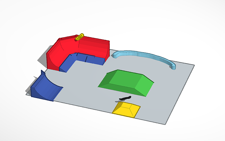 3D design finger board skate park - Tinkercad
